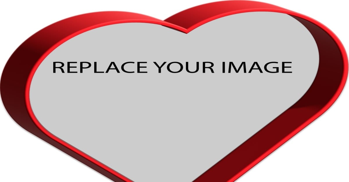 Heart Shape Image Frame Mockup For Love Valentine PSD File Layered