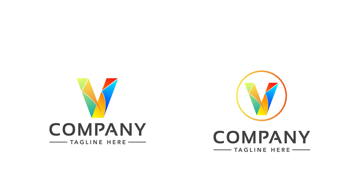 Modern abstract letter v icon design element template