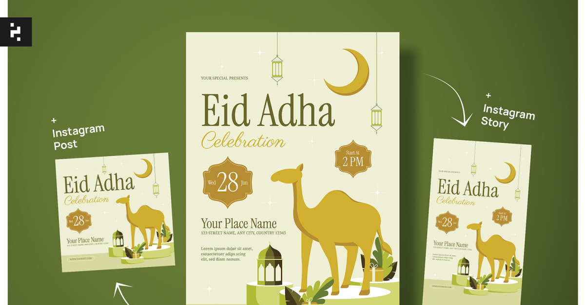 Creative Eid Al-Adha Flyer Template #330767 - TemplateMonster