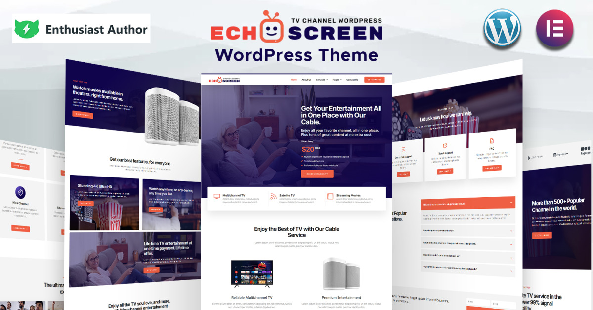 Echo Screen - Thème WordPress pour chaîne de télévision