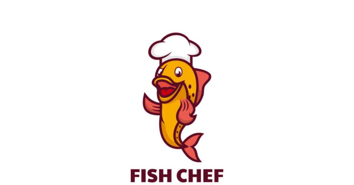 Fish Chef Mascot Cartoon Logo #330757 - TemplateMonster
