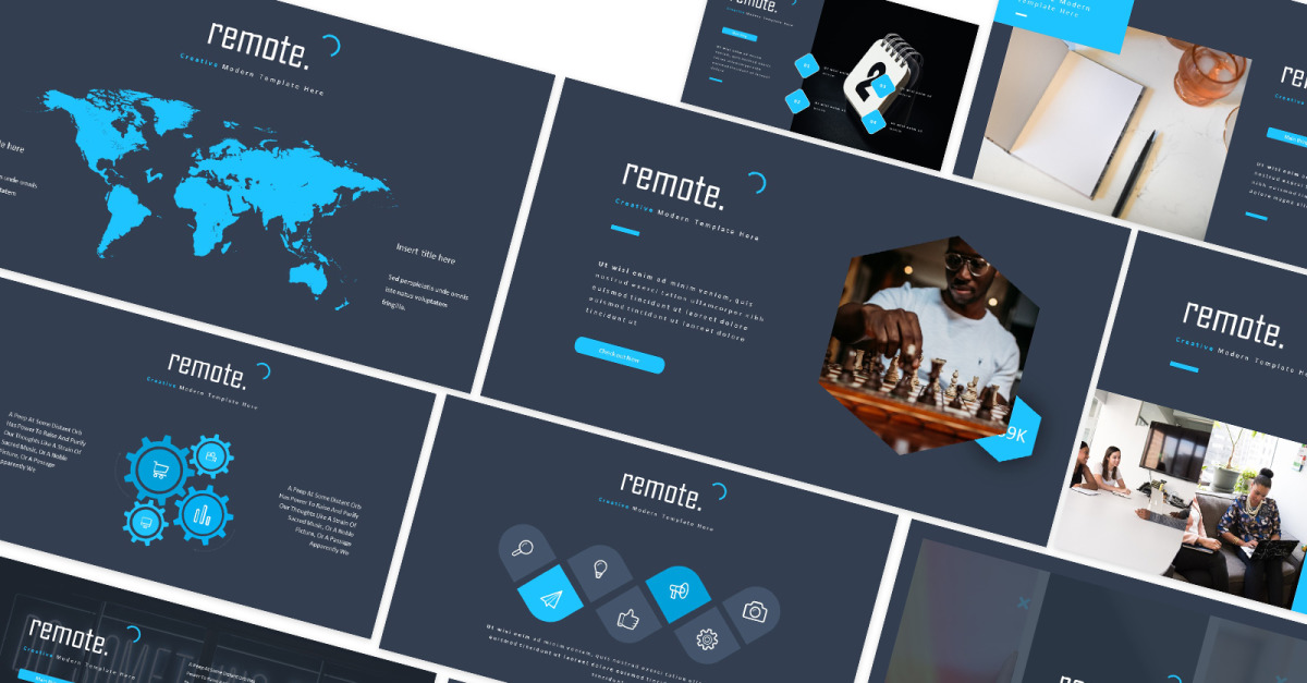 Modèle Powerpoint moderne créatif à distance