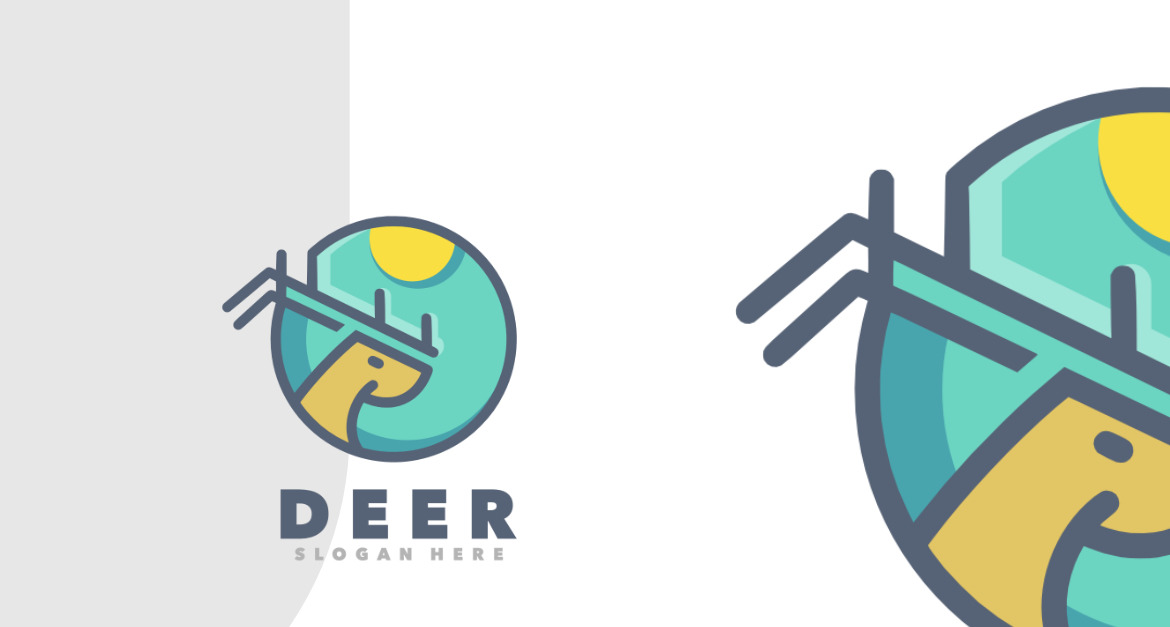 Deer simple circle mascot logo #330827 - TemplateMonster