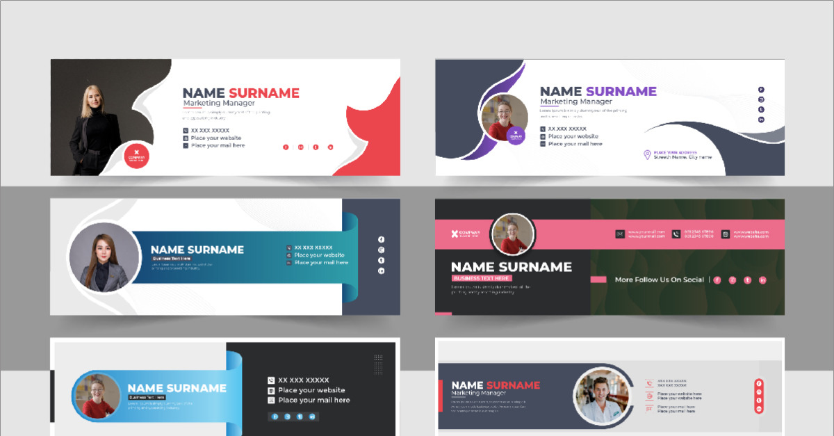 Modern Email Signature Pack - Corporate Identity Template