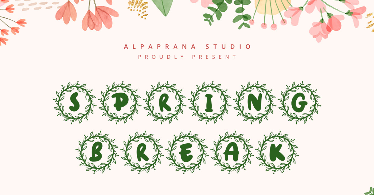 Spring Break - Police daffichage décorative