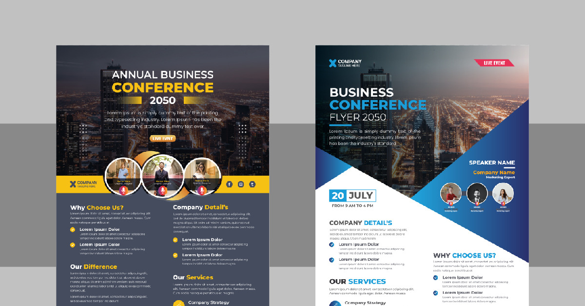 Business Conference Event Flayer Design - TemplateMonster