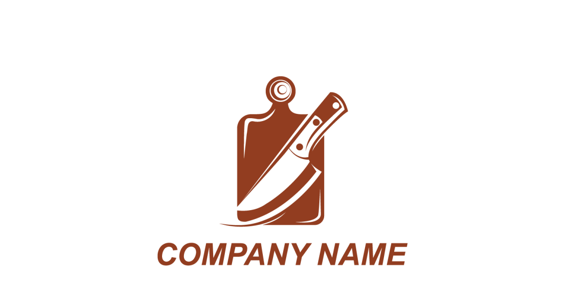 Logo Knife and Cutting Board #331119 - TemplateMonster