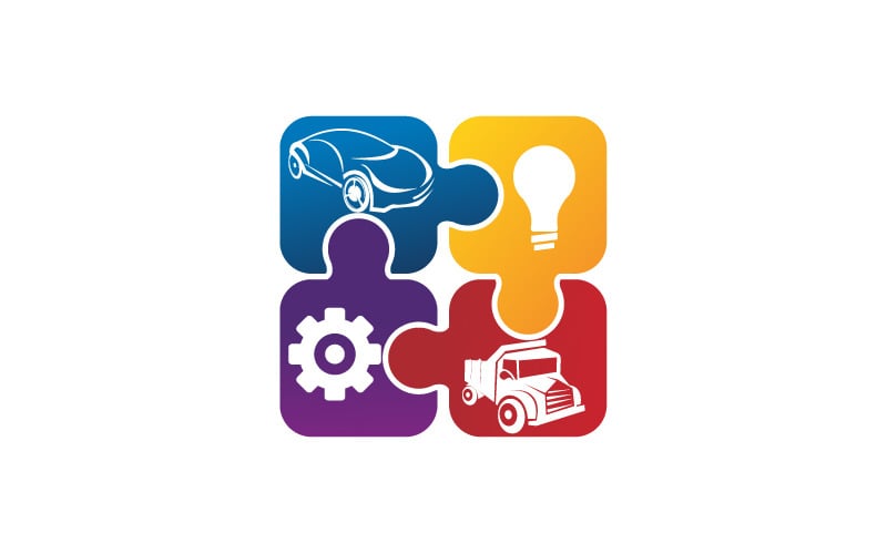 Modèle de logo de solution de voiture automatique