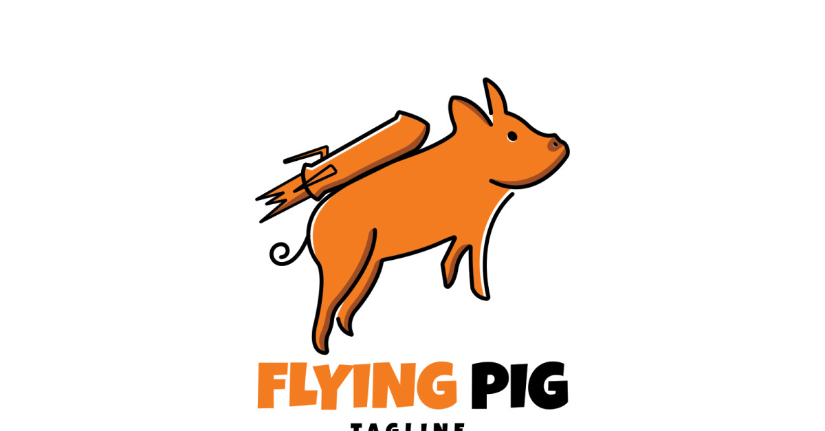 Modelo de Design de Logotipo de Porco Voador