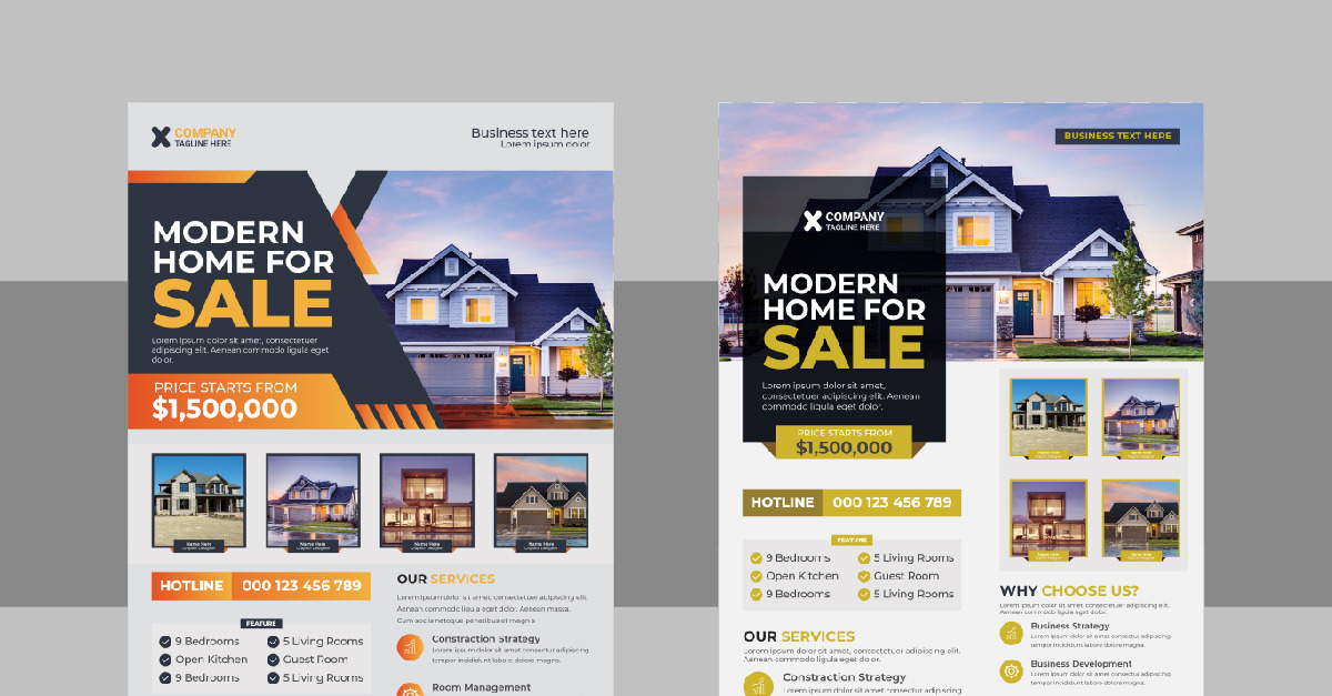 Modern Real Estate Property Flyer Template - TemplateMonster
