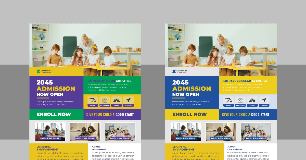 School Admission Flyer Or Back To School Poster Template