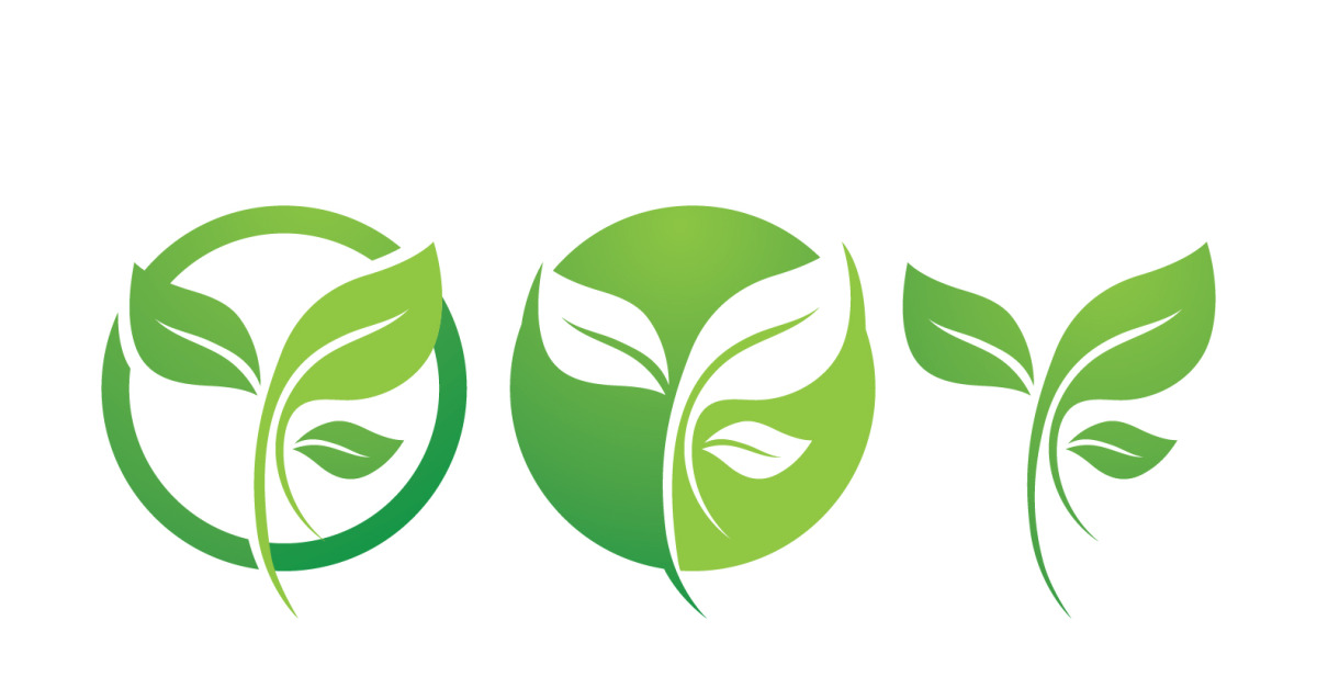 Eco leaf green fresh nature go green tree logo design template v1
