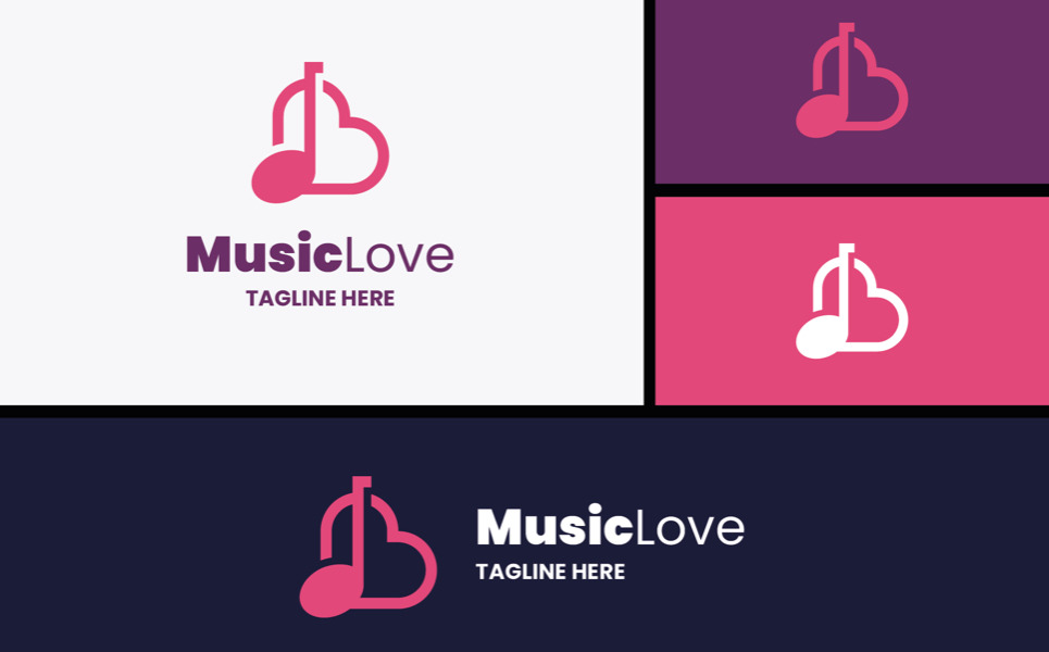 Müzik Aşk Pro Logo Şablonu #331358 - TemplateMonster