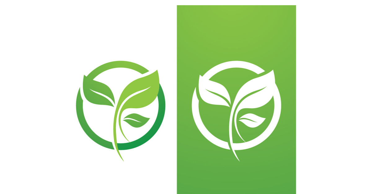 Eco leaf green fresh nature go green tree logo design template v36