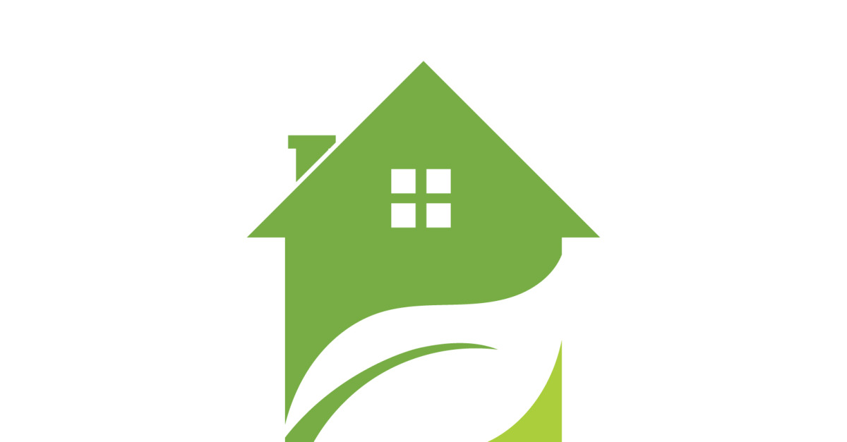 Feuille de maison verte aller au vert maison logo vecteur v6