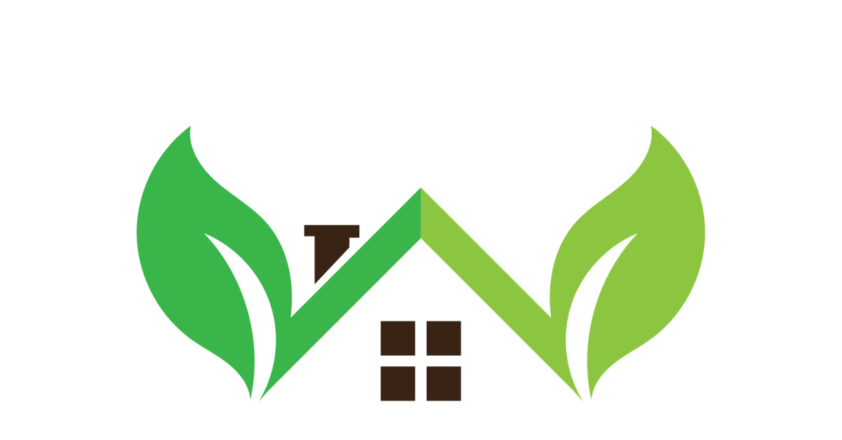 Green house leaf go green home logo vector v3