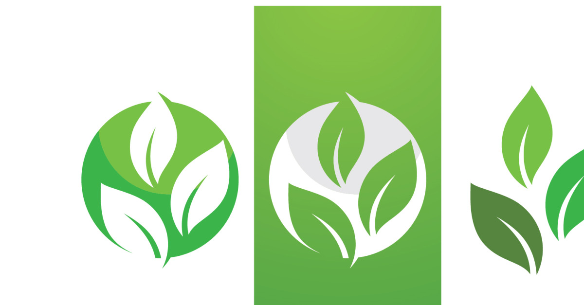 Öko-Blattgrün, frische Natur, grüne Baumlogo-Designvorlage v20