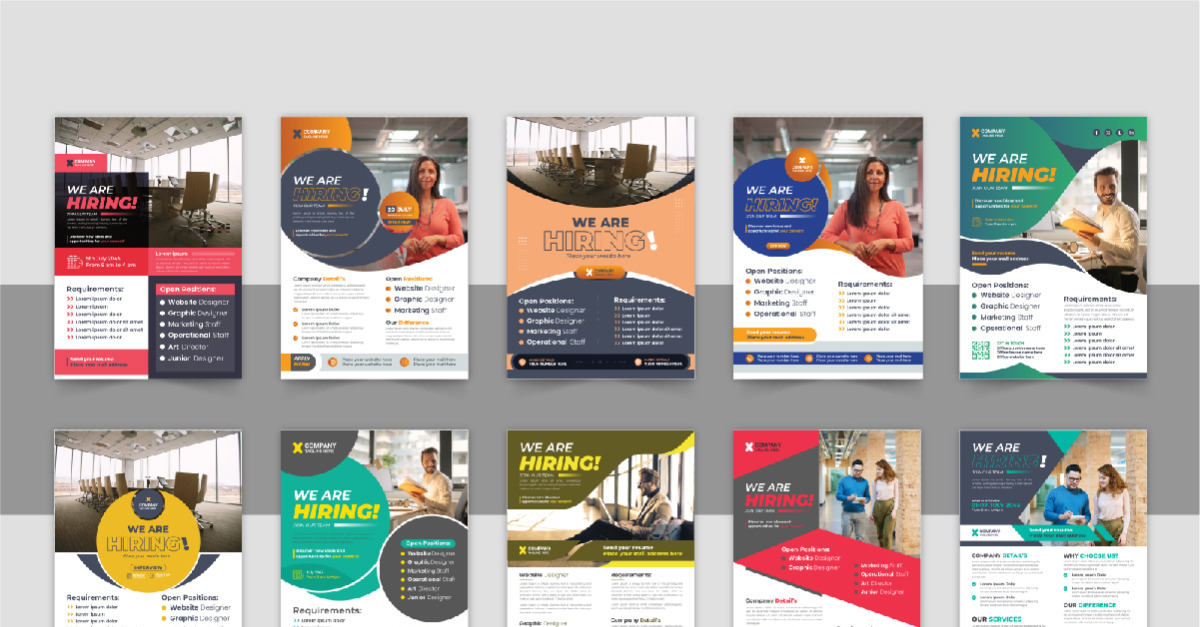 We are hiring flyer design bundle or Job vacancy leaflet flyer template ...