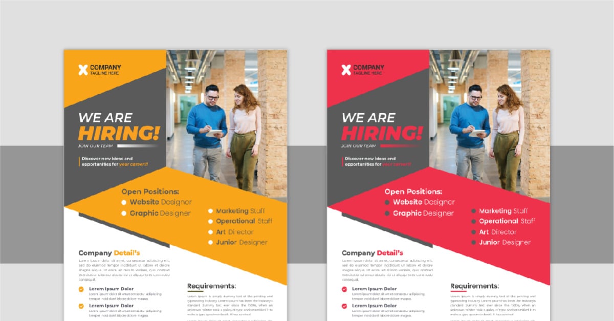 We are hiring flyer design or Job vacancy leaflet flyer layout