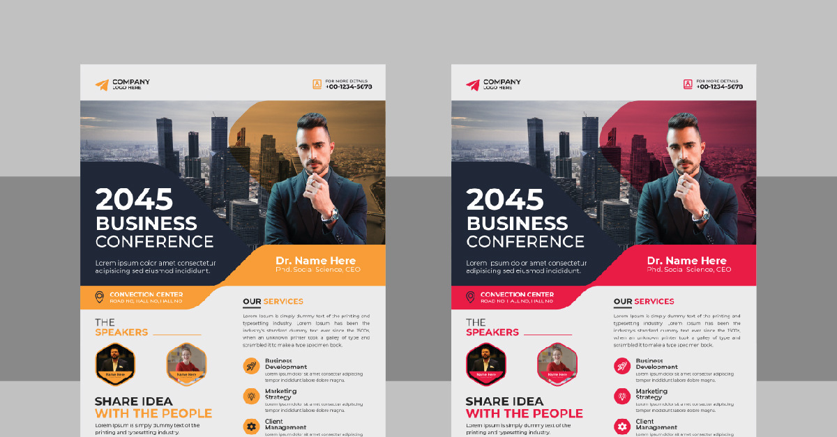 Conference Flyer template design #331696 - TemplateMonster