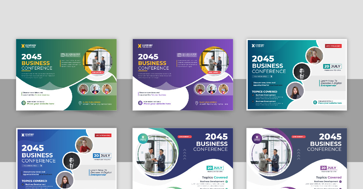Creative horizontal business conference flyer design