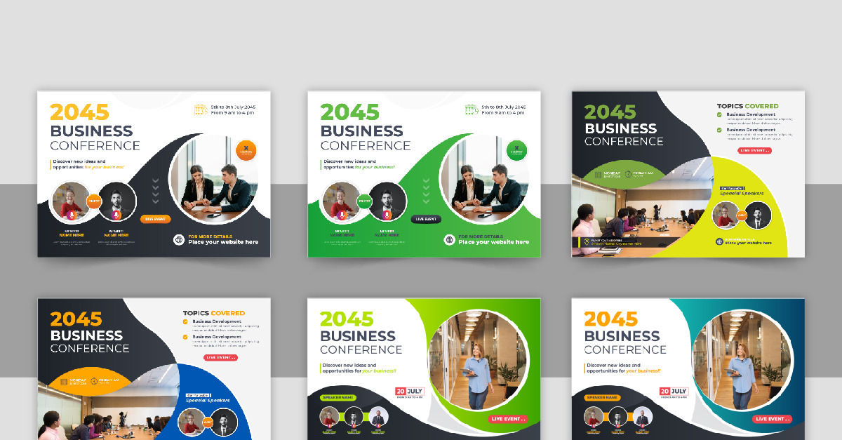 Modern Horizontal Conference flyer design template