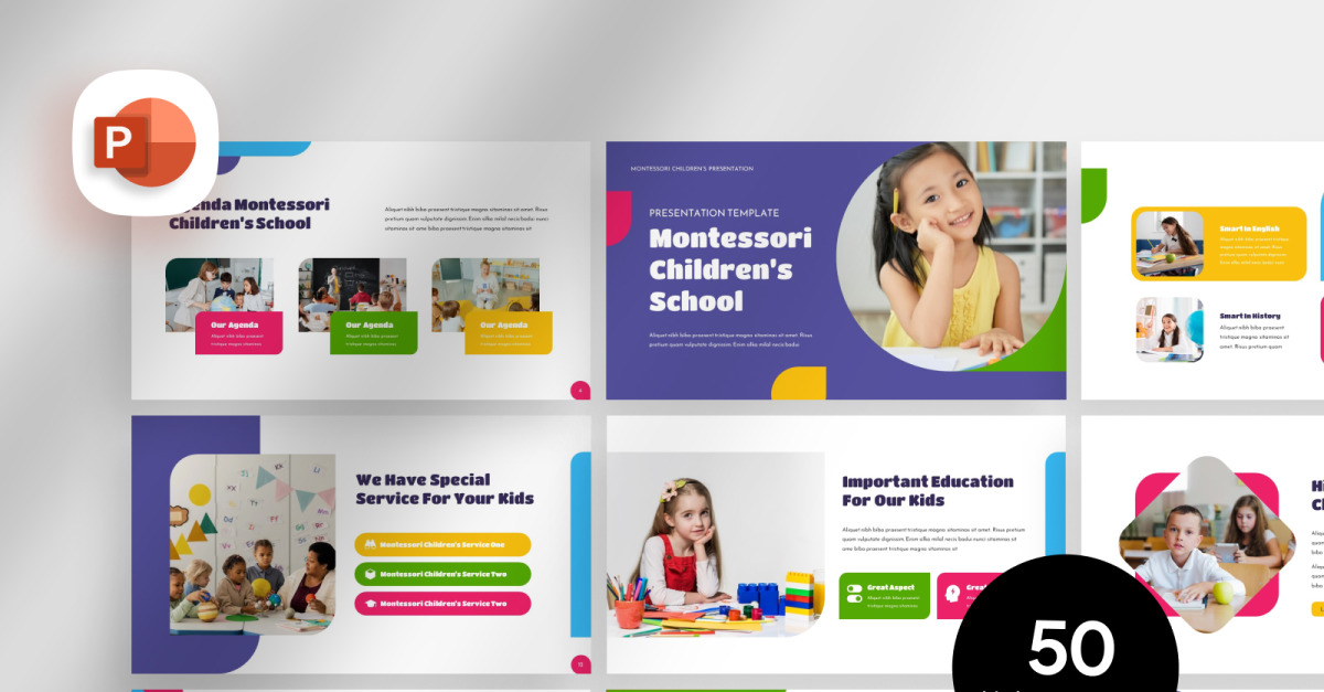 Montessori School Presentation Template - TemplateMonster