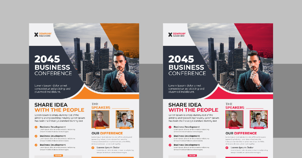 Business Conference Flyer design template layout