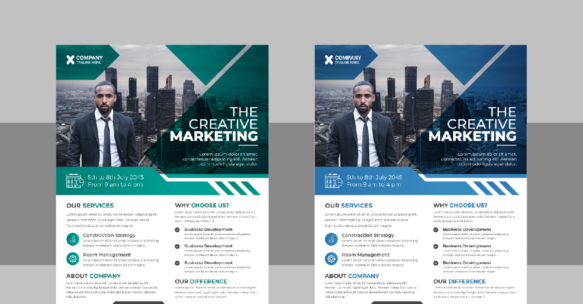 Conference Flyer template design layout - TemplateMonster