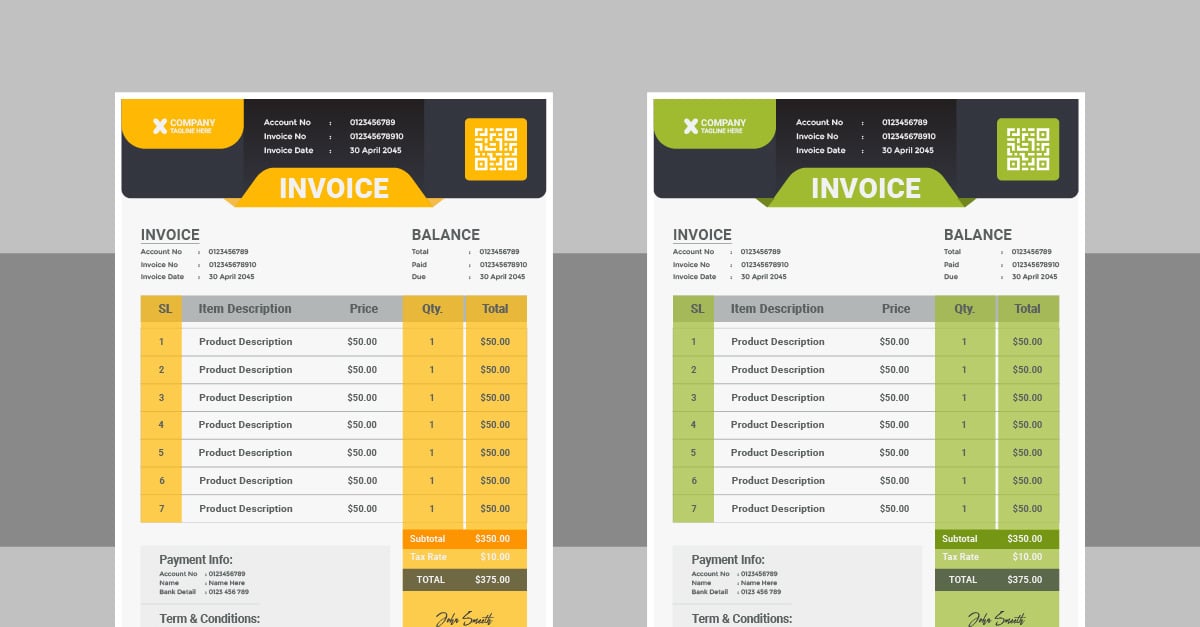 Creative invoice design template layout - TemplateMonster