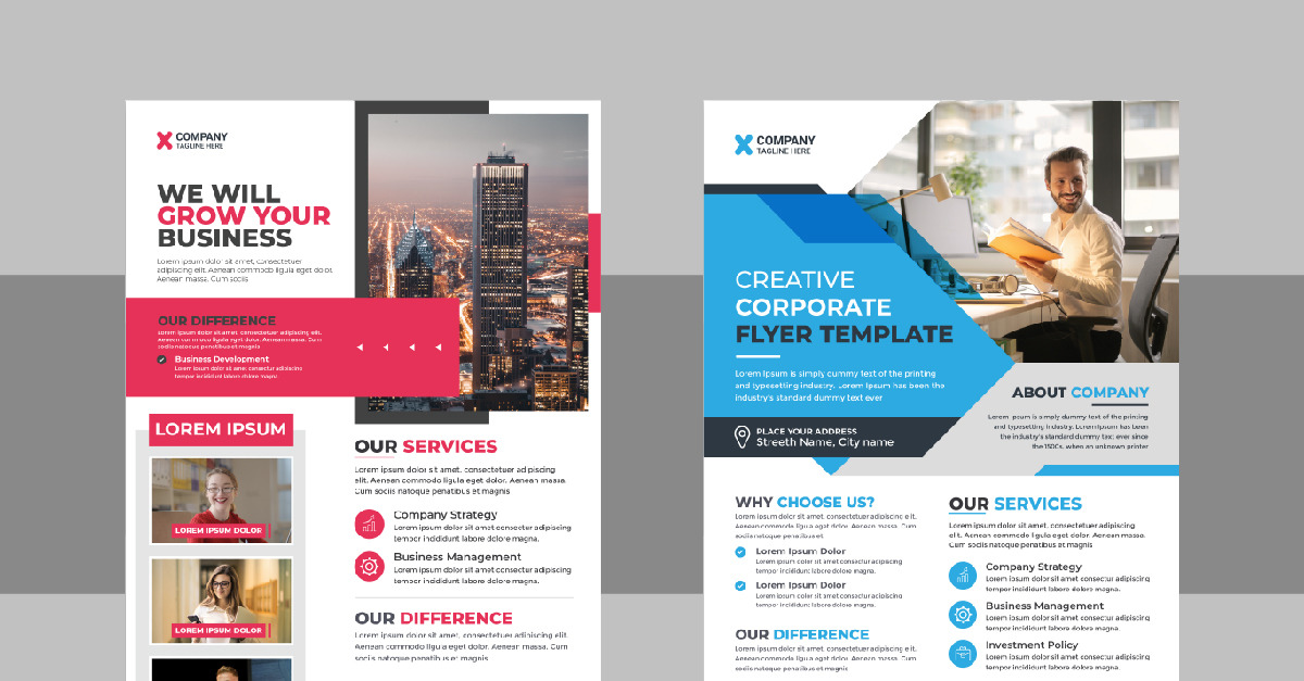 Modern Conference Flyer template design layout