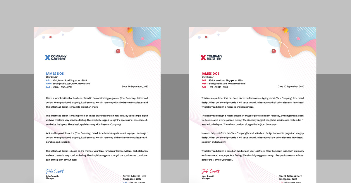 Simple latterhead Template design #331745 - TemplateMonster