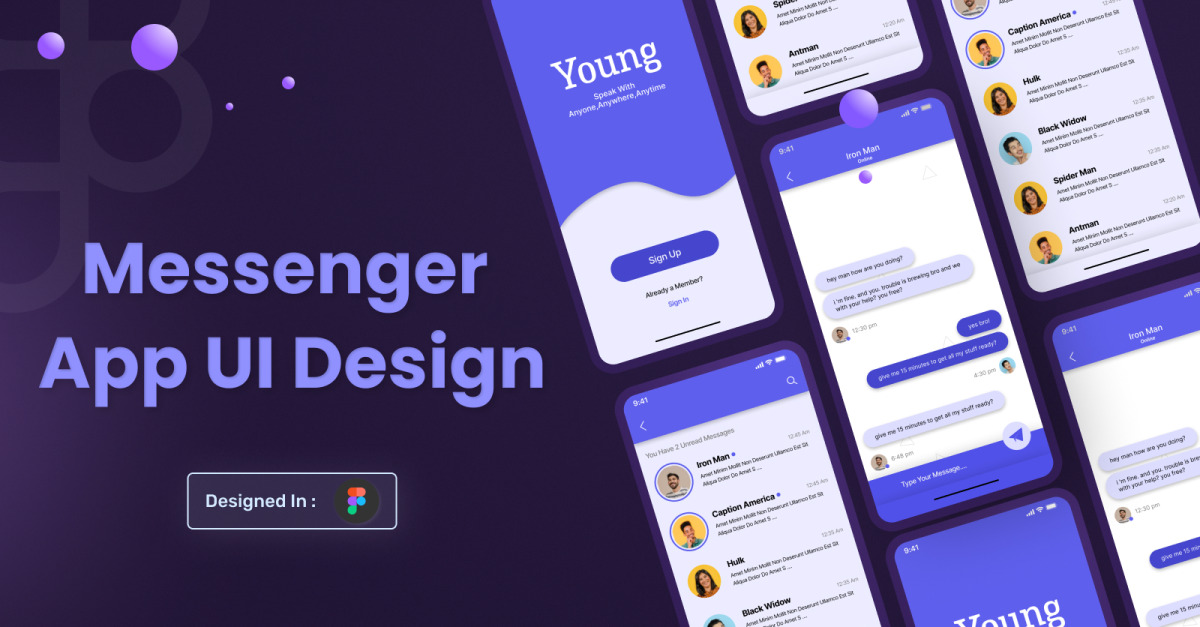 Diseño de la interfaz de usuario de la aplicación Messenger