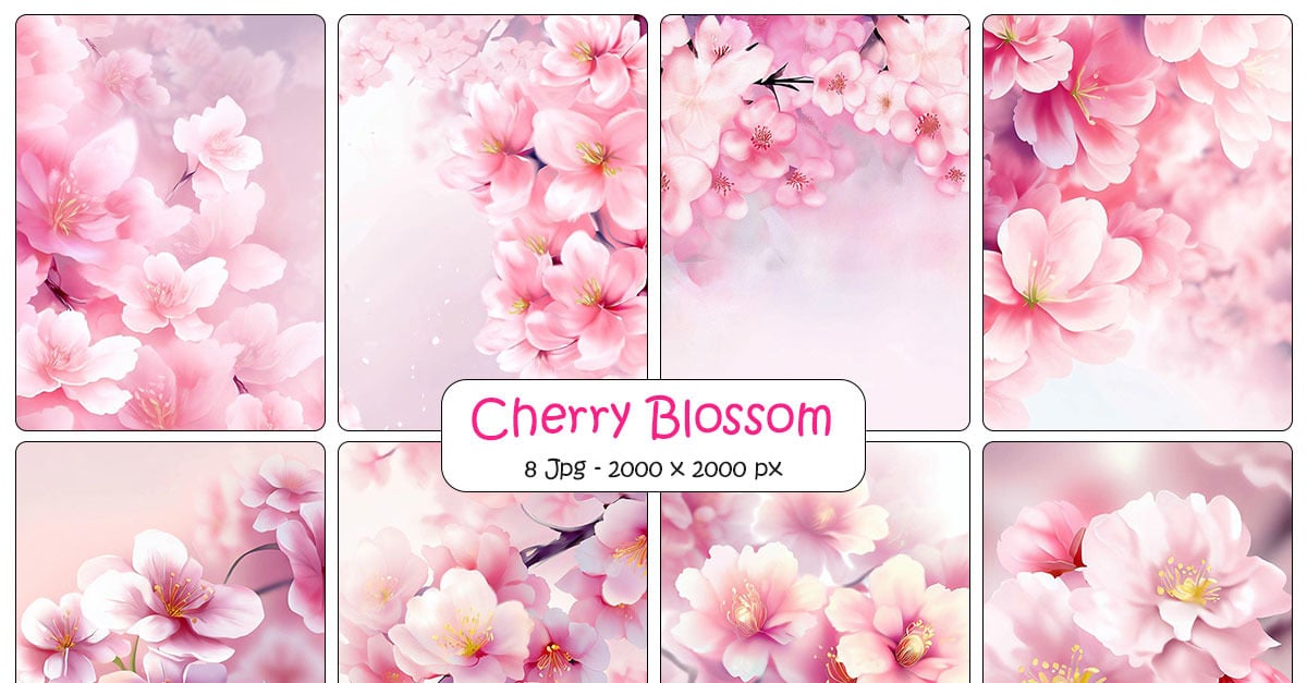 Realistic pink cherry blossom background and sakura cherry flower ...