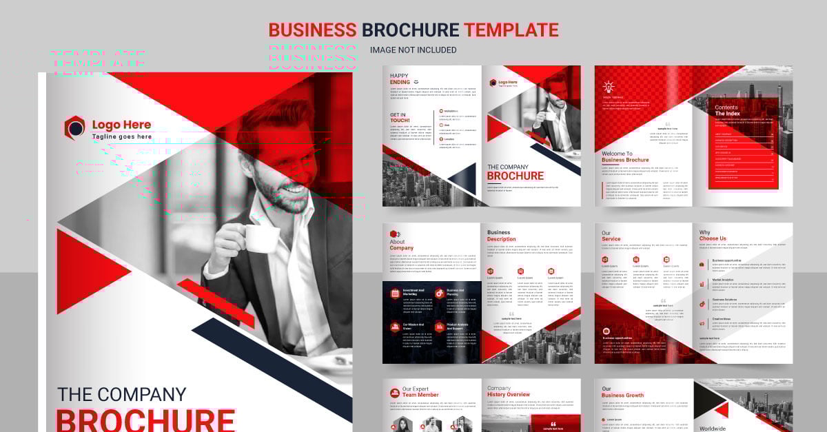 Business brochure template layout design,minimal business red brochure ...