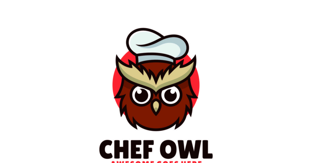 Chef Owl Mascot Cartoon Logo #332052 - TemplateMonster