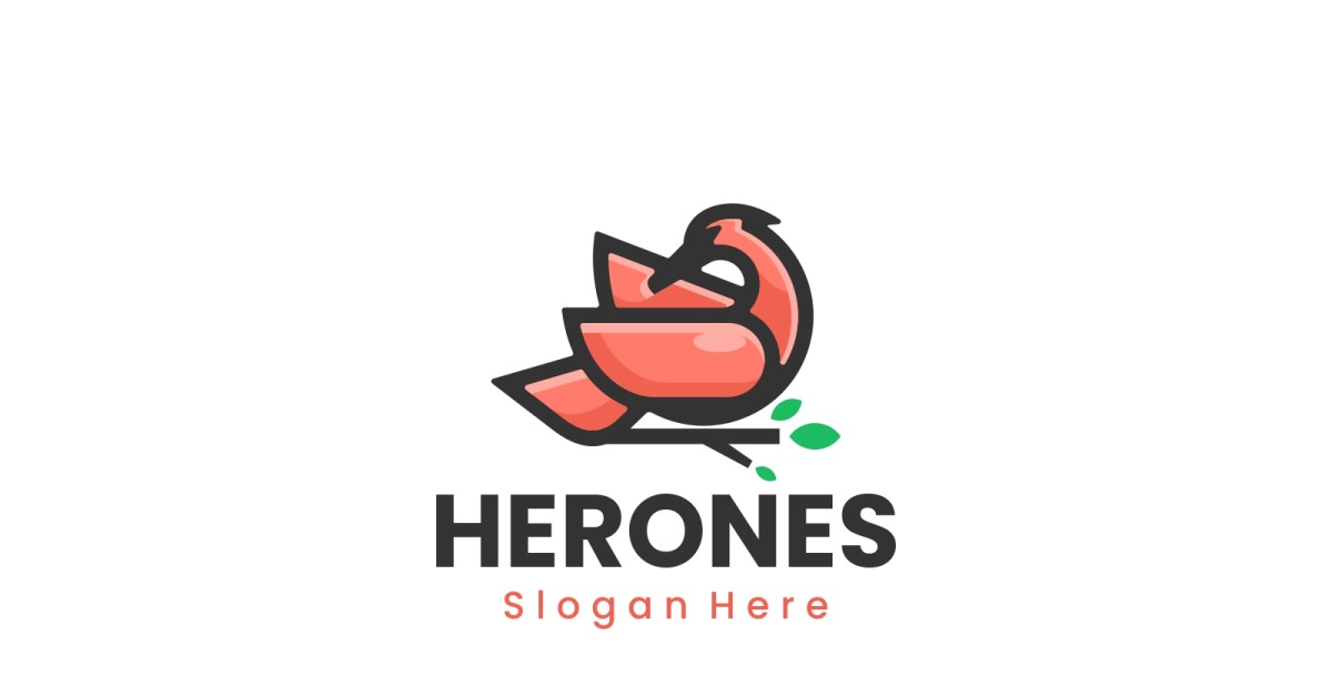 Heron Simple Mascot Logo 1 #332062 - TemplateMonster