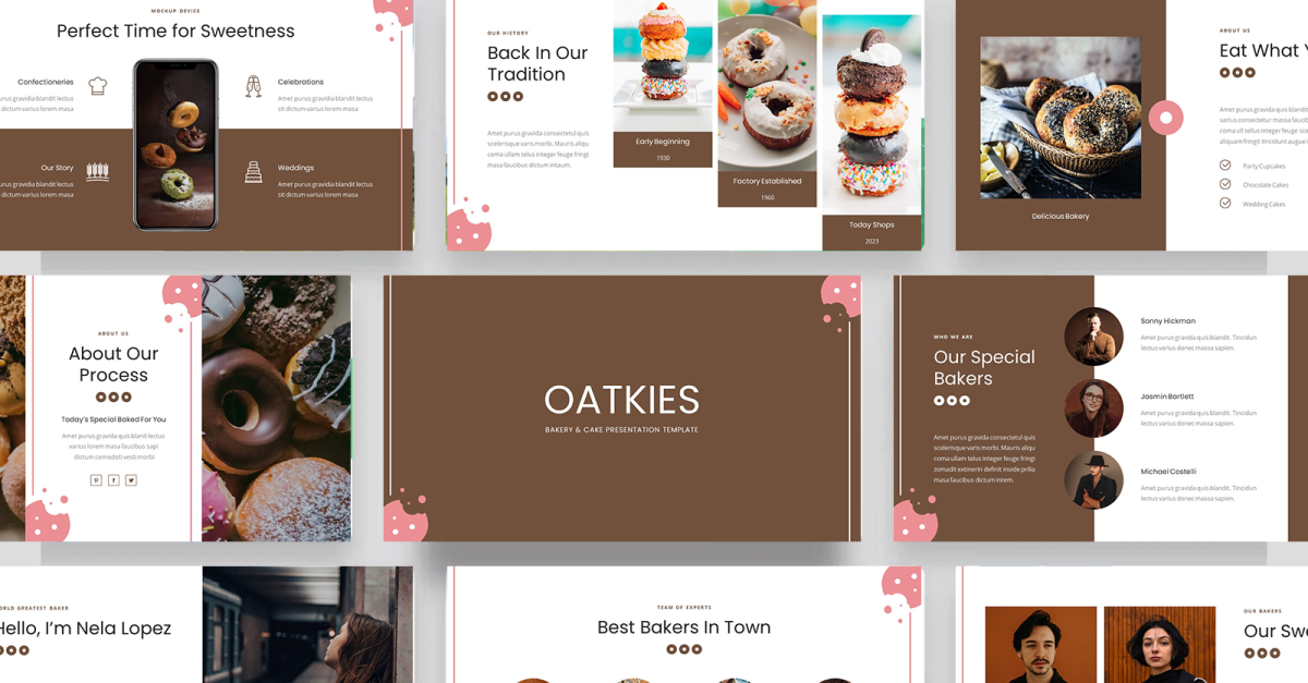 Oatkies - Fırın ve Pastane PowerPoint sunum şablonları Oatkies - Fırın ve Pastane PowerPoint sunum şablonları