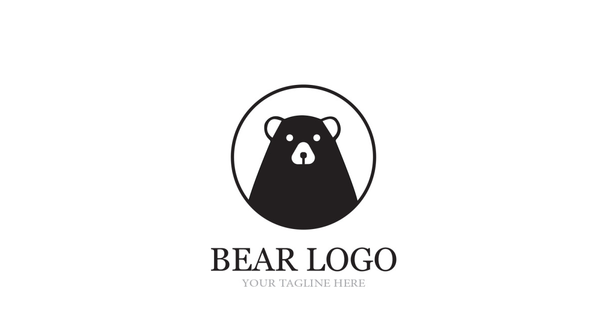 Urso Logo Polar Bear Funny Mascot Logo Vector Background Illustration