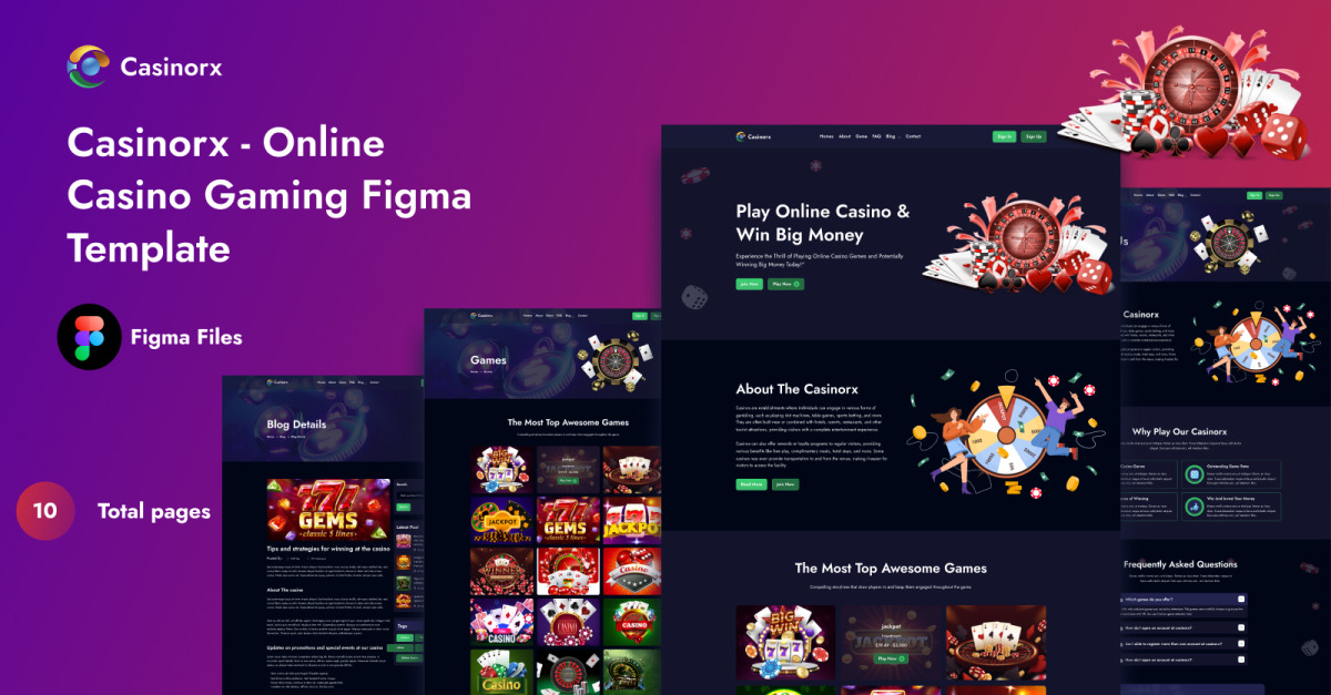 Casinorx - online Casino Gambling Figma Template