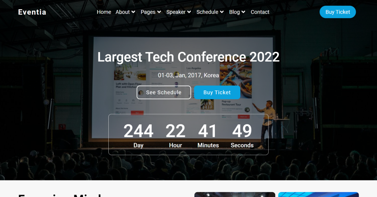 Eventia - Plantilla web React para eventos y conferencias
