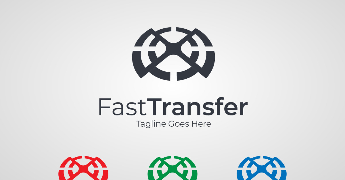 Modèle de conception de logo de société de transfert rapide