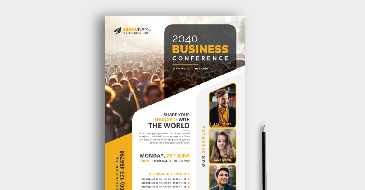 Conference Flyer, Leaflet, Pamphlet for Annual General Meeting, Seminar ...