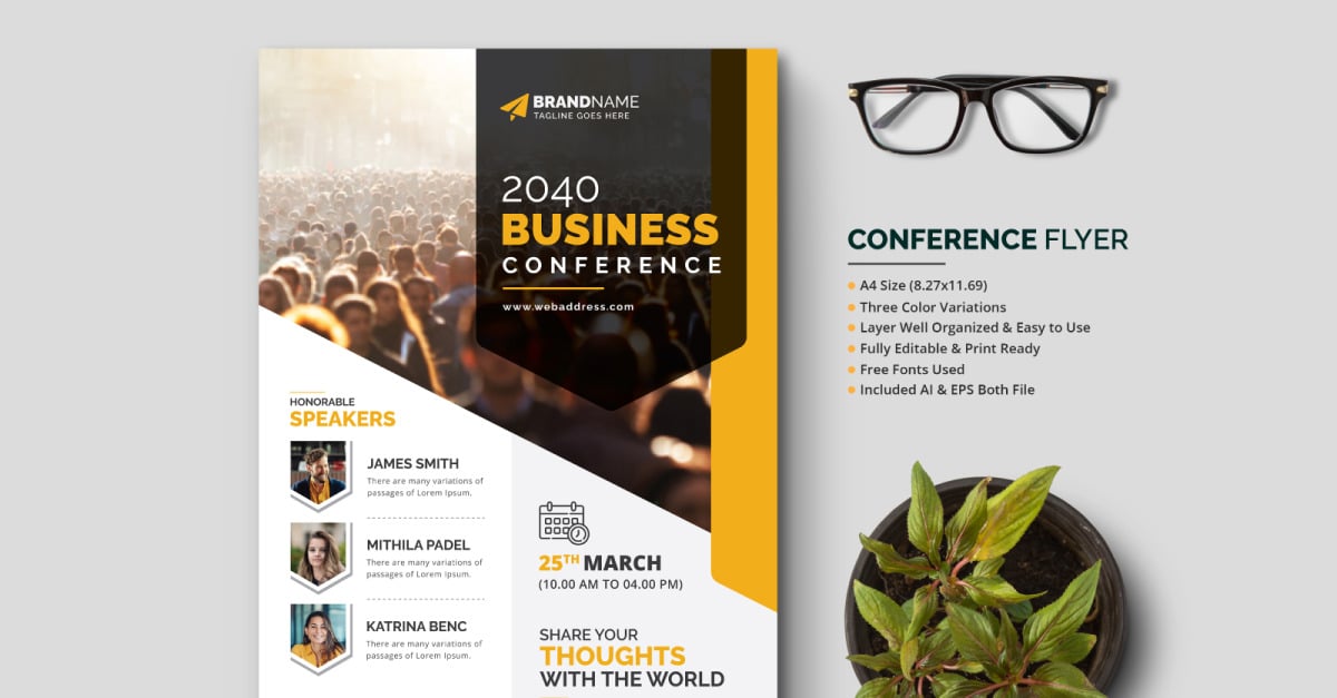 Conference Flyer, Leaflet, Pamphlet for Annual General Meeting, Seminar ...