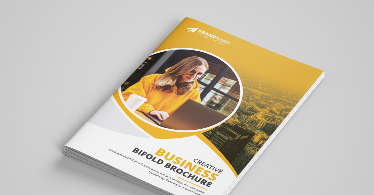 Professional Creative Business Bifold Brochure Template For Advertising