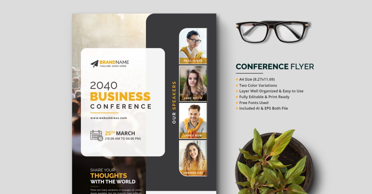 Conference Flyer, Leaflet, Pamphlet for Annual General Meeting, Seminar ...