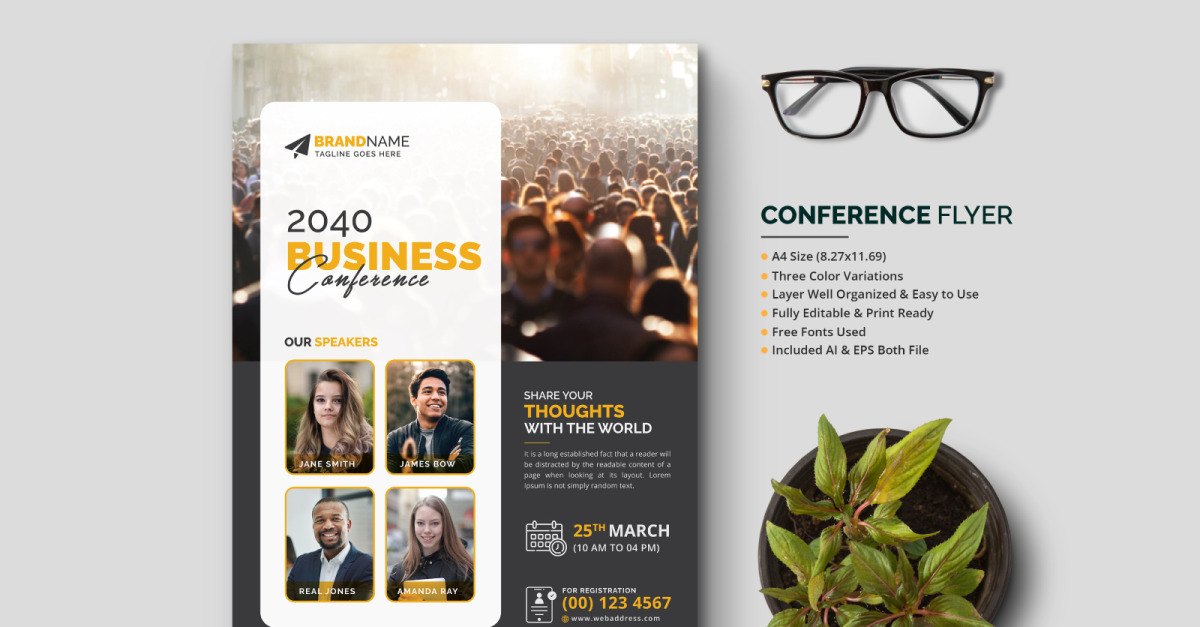 Conference Flyer, Leaflet, Pamphlet for Annual General Meeting, Seminar ...