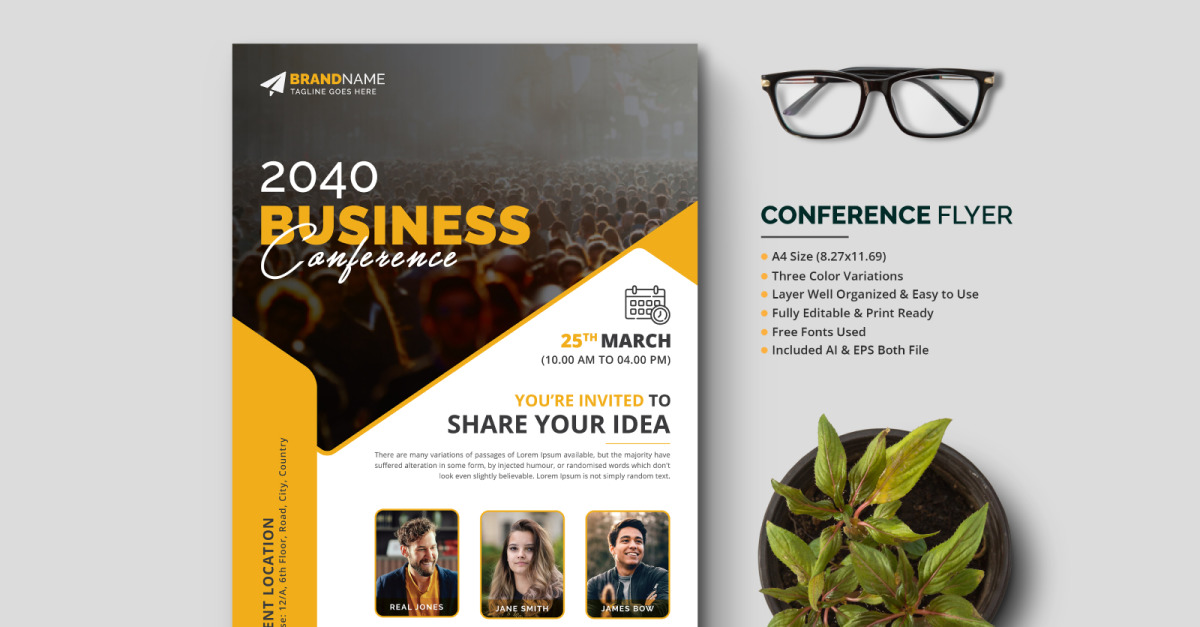 Conference Flyer, Leaflet, Pamphlet for Annual General Meeting, Seminar ...