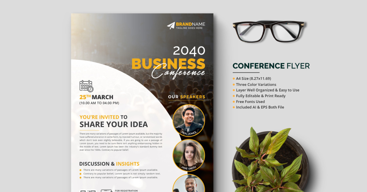 Conference Flyer, Leaflet, Pamphlet for Annual General Meeting, Seminar ...