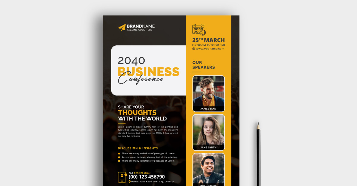 Conference Flyer, Leaflet, Pamphlet for Annual General Meeting, Seminar ...